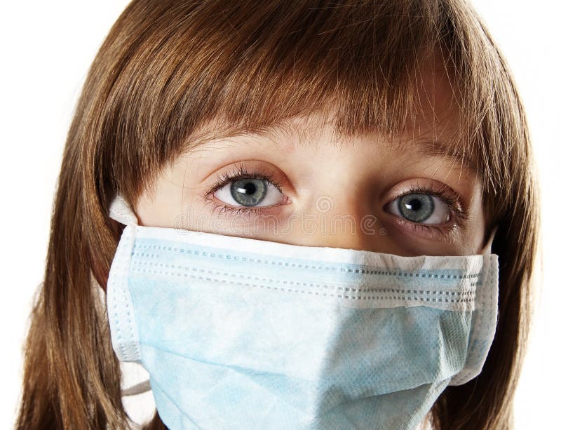 A Little Girl with a Surgical Mask Stock Image - Image of patient ...