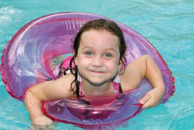 Little girl in the pool stock photo. Image of summer, activity - 2915824