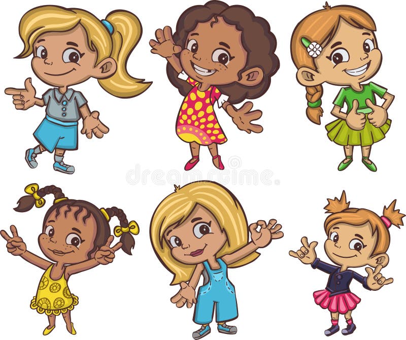 Little Girl Symbol Icon Shows Gesture Class, Cool Stock Vector ...