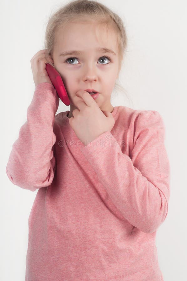 Little Girl Talking on Cellphone Stock Photo - Image of cellular, phone ...