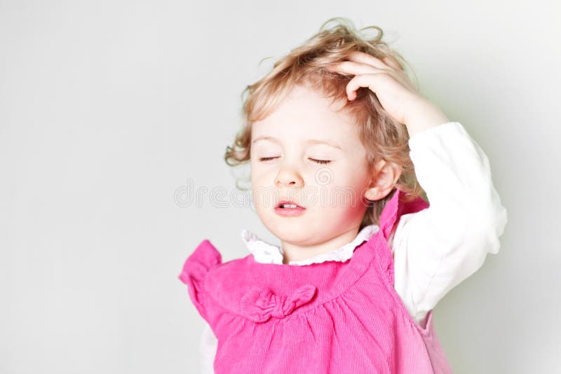 Little girl thinking stock image. Image of imagine, people - 30884883