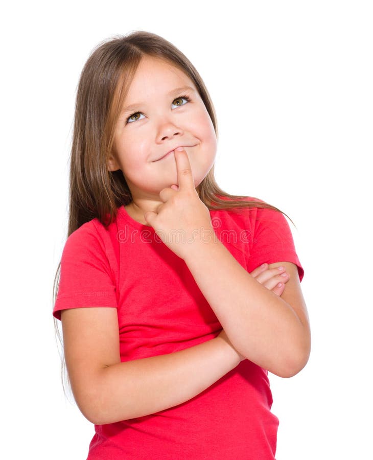 Girl thinking stock photo. Image of girl, isolated, elementary - 11644696