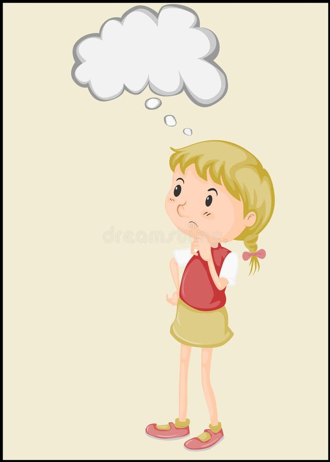 Little Girl Thinking Drawing Stock Illustrations – 371 Little Girl ...