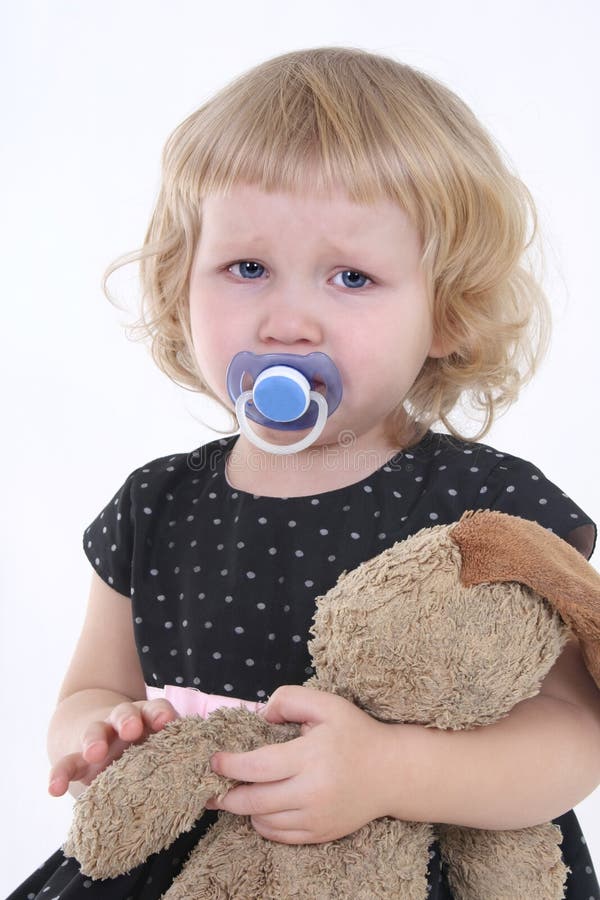 Little Girl with Toy Crying Stock Image - Image of fear, lonely: 17437513