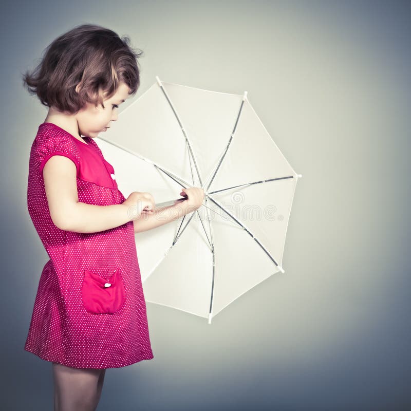 Little girl with umbrella stock image. Image of life - 24391749