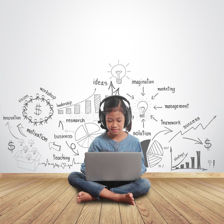 2,777 Girl Using Computer Drawing Stock Photos - Free & Royalty-Free ...