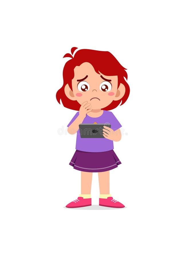 Little Girl Using Mobile Phone Stock Illustrations – 423 Little Girl ...