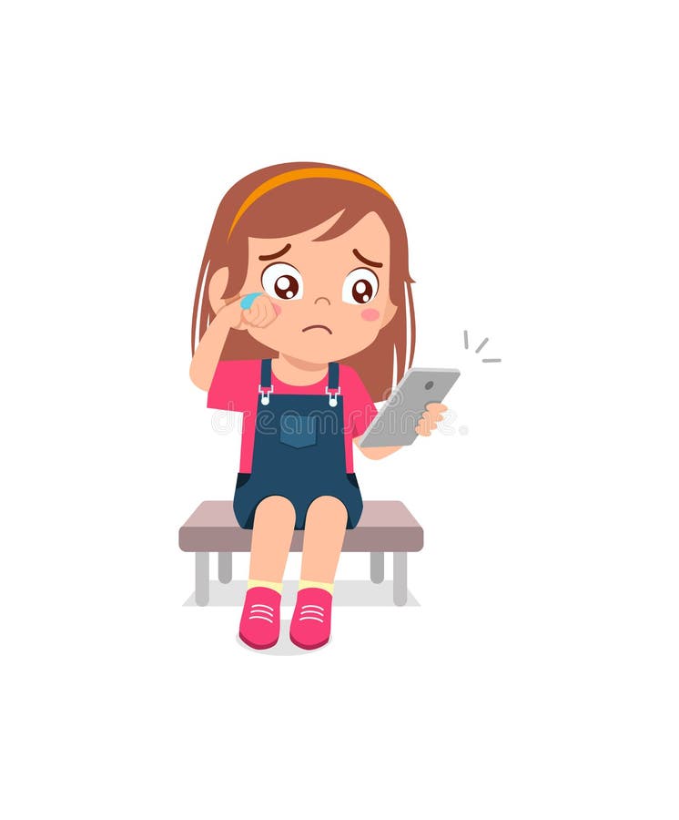 Little Girl Using Mobile Phone Stock Illustrations – 420 Little Girl ...