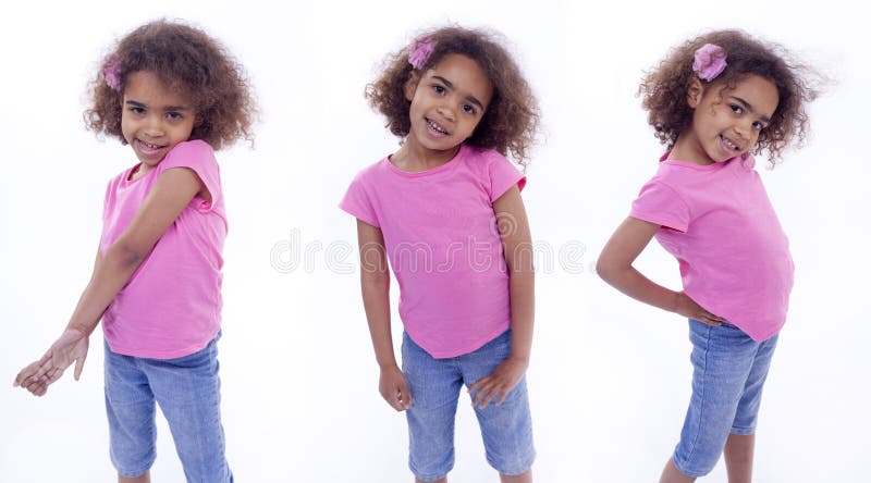 Little Girl in Various Poses Stock Photo - Image of playful, child ...