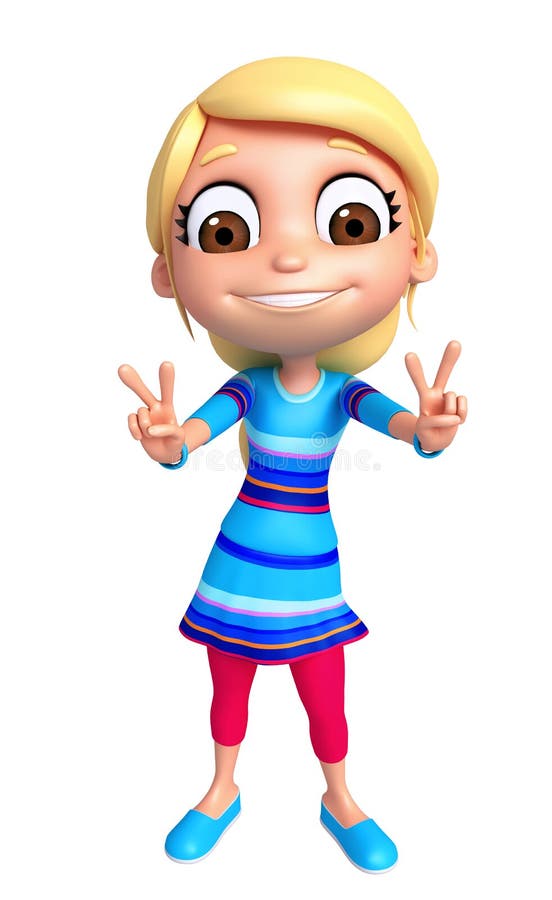 Render Little Girl Victory Pose Stock Illustrations – 65 Render Little ...