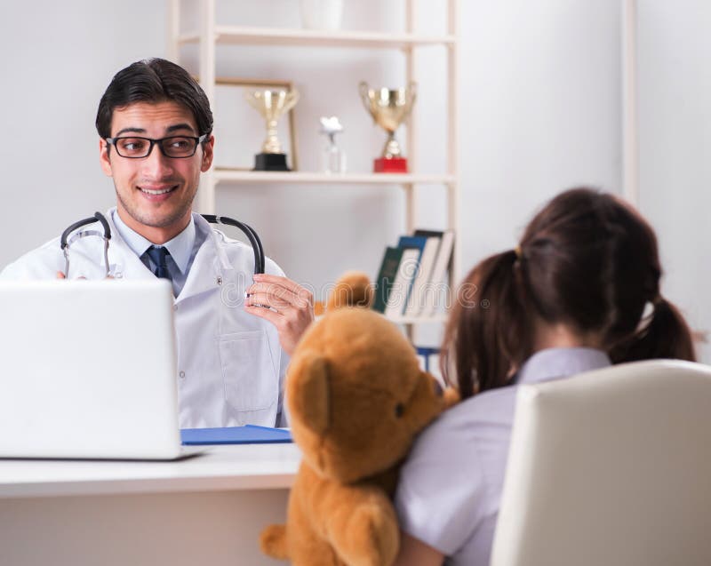 Little Girl Visiting Doctor for Regular Check-up Stock Photo - Image of ...