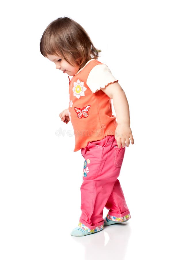 Little girl walking stock photo. Image of young, people - 15841954