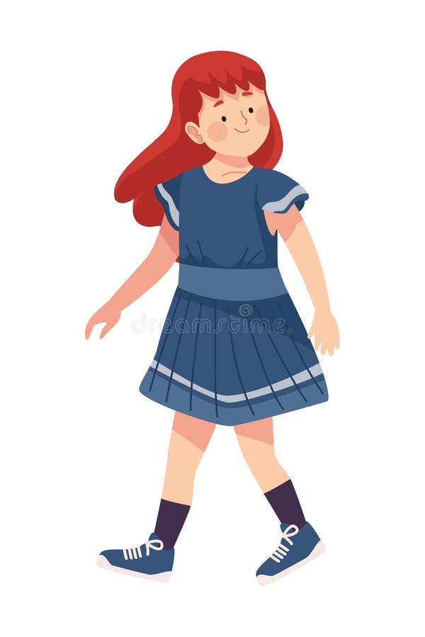 Little girl walking stock illustration. Illustration of isolated ...