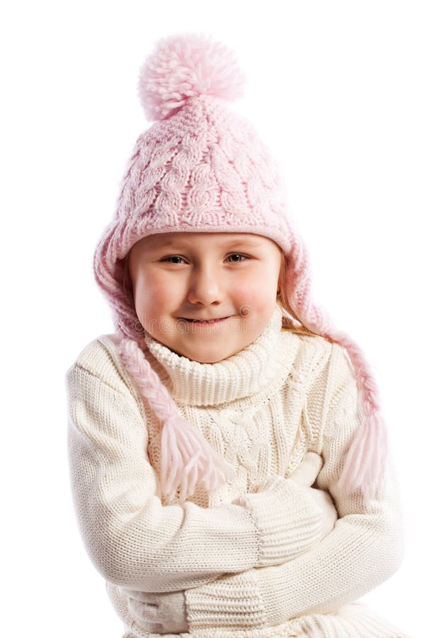 Little Girl in Warm Clothes. Stock Image - Image of background ...