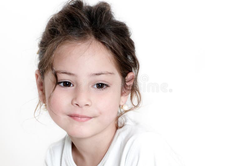 Little Girl a on White Background Stock Image - Image of intimate ...