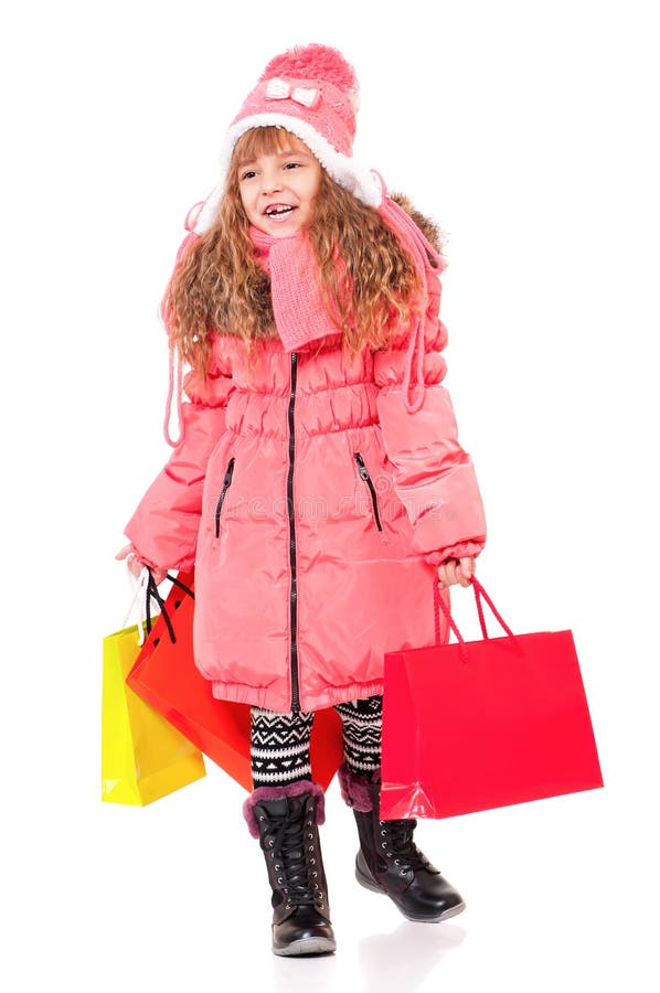 Little Girl in Winter Clothing Stock Photo - Image of model, outerwear ...