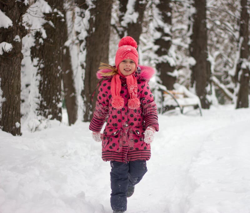 Little girl in winter stock photo. Image of little, outside - 50748666