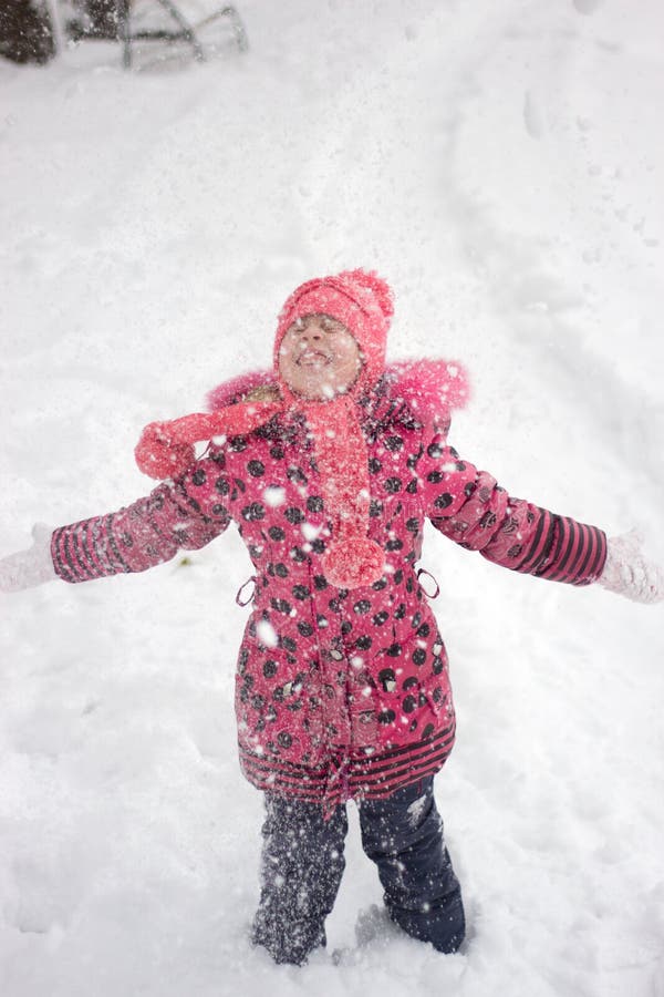 Little girl in winter stock photo. Image of adult, healthy - 50748796