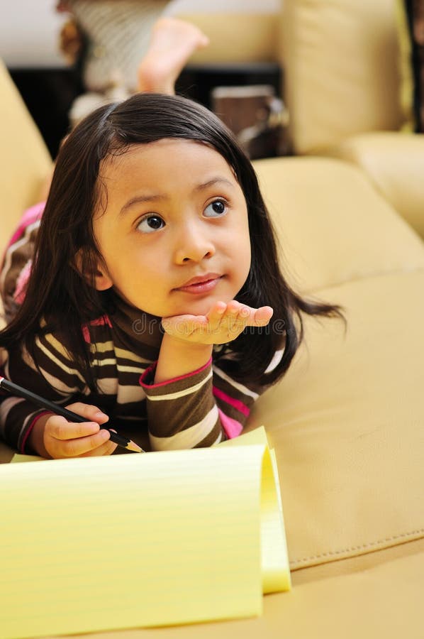 Little Girl Writing stock photo. Image of young, person - 29182700