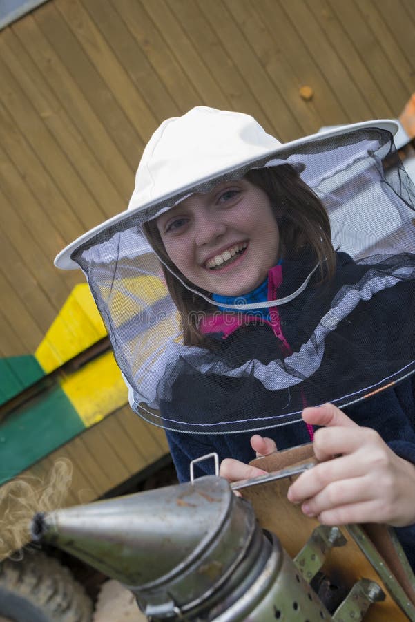 Little Girl - Young Beekeeper Stock Image - Image of detail, farm ...