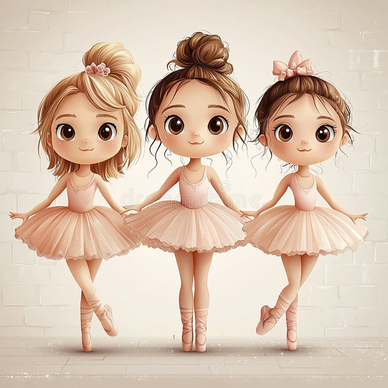 Little Girls Perform Ballet in Pink Tutus during Practice Session at a ...