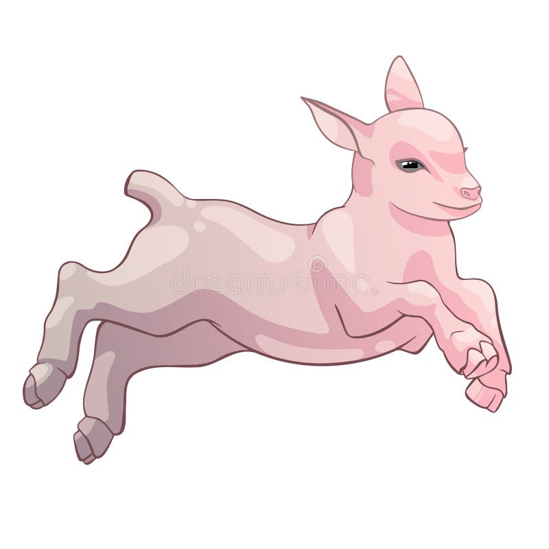 A little goat in a jump. stock vector. Illustration of isolated - 294652981