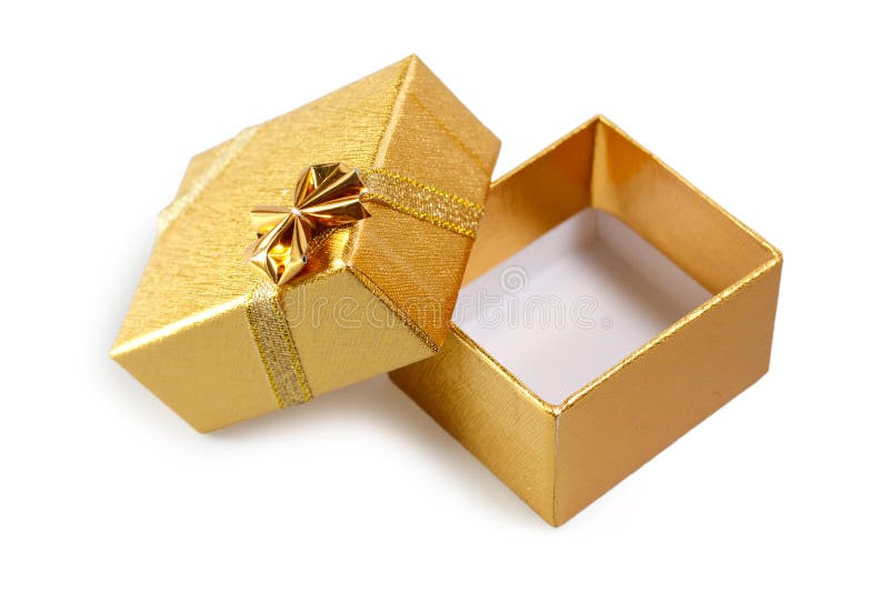 Opened golden gift box stock photo. Image of white, christmas - 3608898