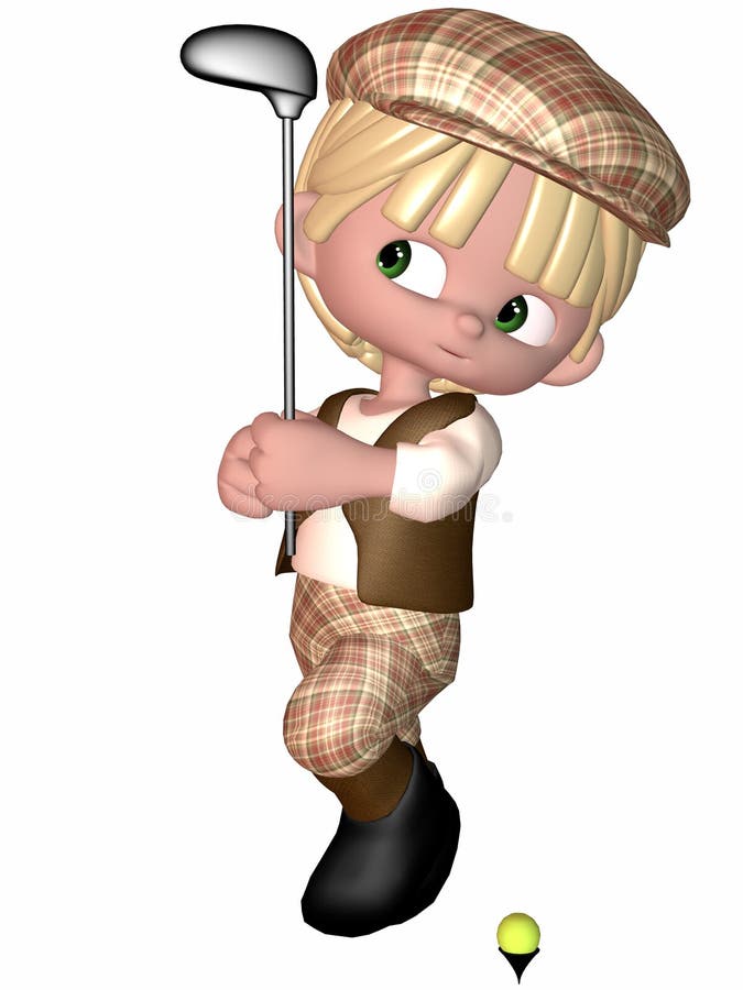 Little Golf Player - Toon Figure Stock Illustration - Illustration of ...