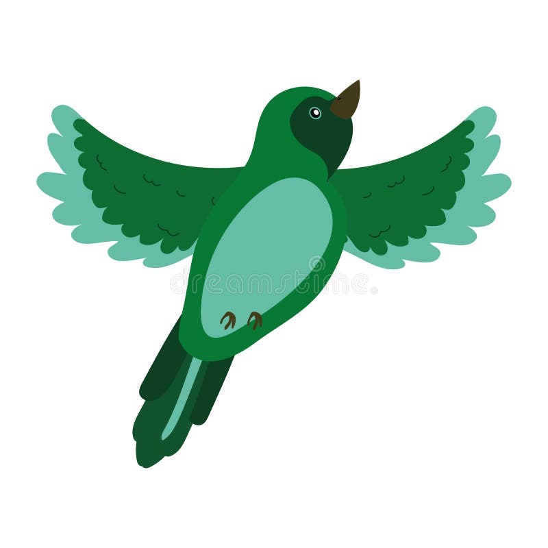 Little green bird flying stock vector. Illustration of natural - 295540622