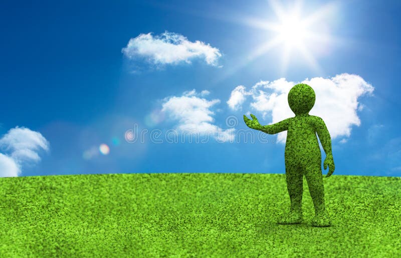 Little Green Character Presenting Something Stock Illustration ...