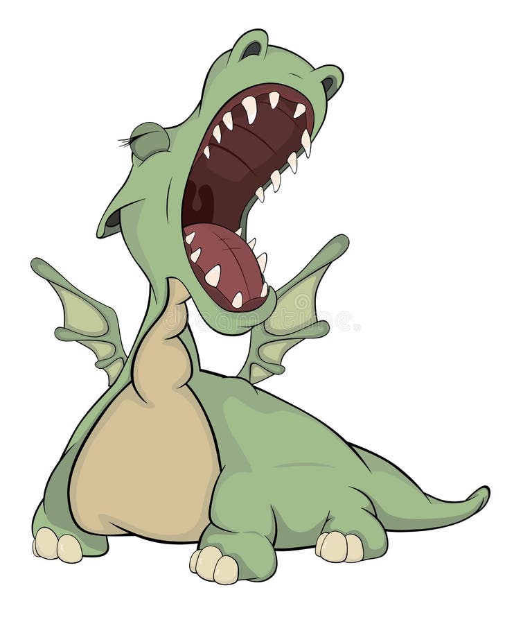 Sad green dragon cartoon stock vector. Illustration of animal - 35232941