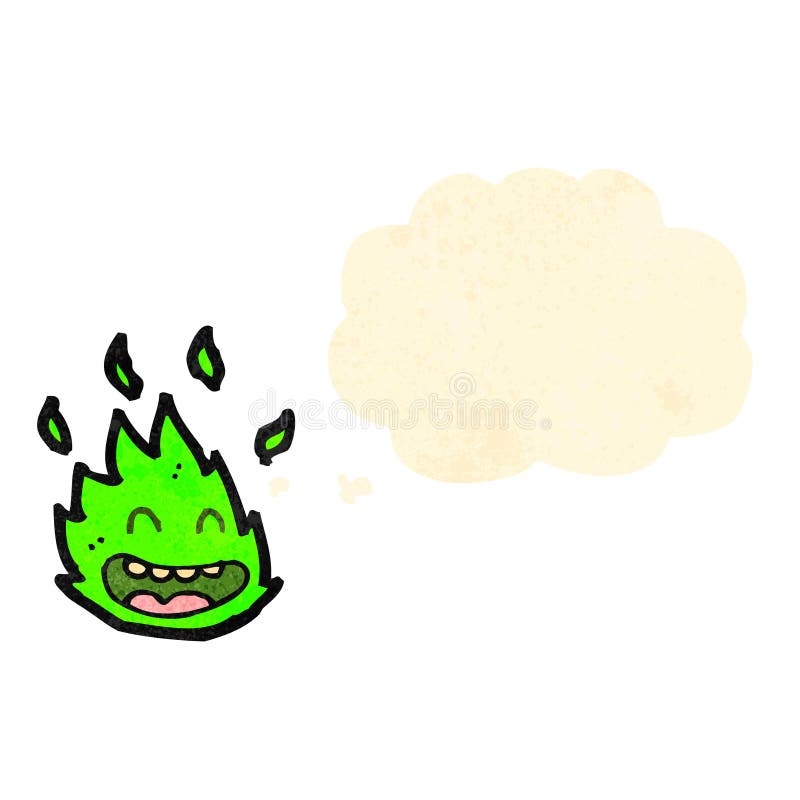 Little green flame cartoon stock vector. Illustration of green - 37570358