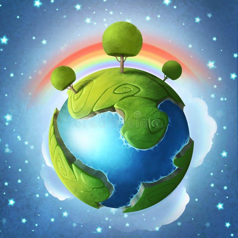 Little Green Alien Presenting Stock Illustration - Illustration of ...
