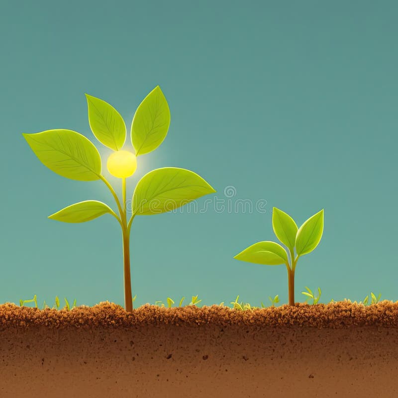 Little Green Plant Sprout on the Ground Stock Illustration ...