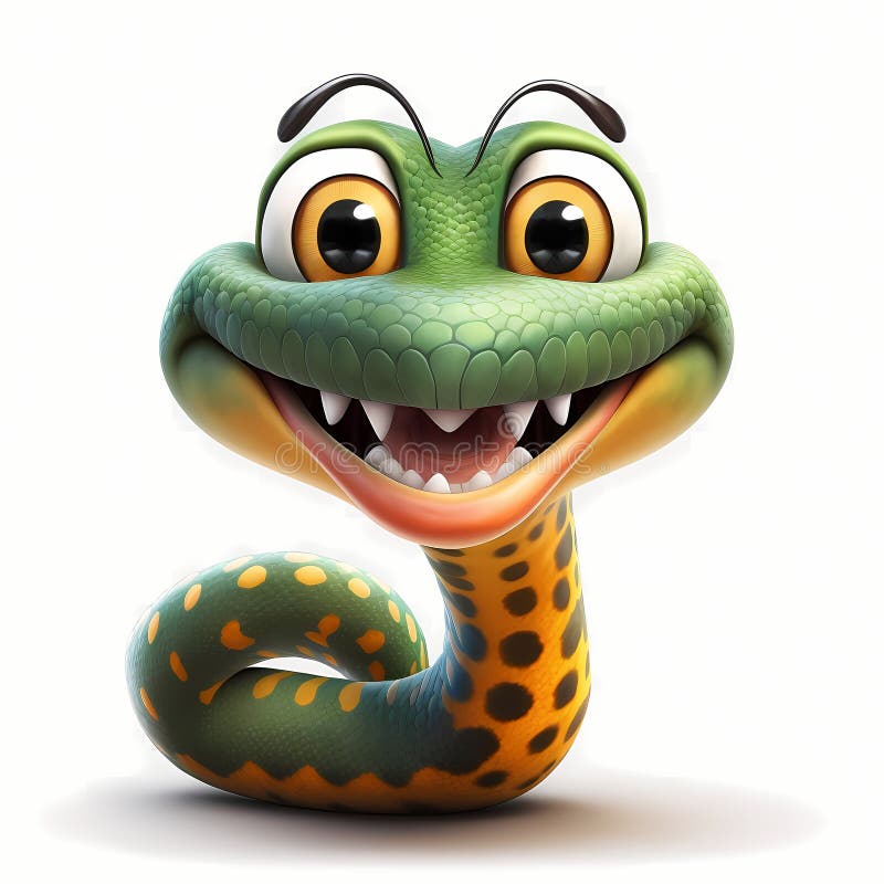 Little Snake Cartoon. Generative AI Stock Illustration - Illustration ...