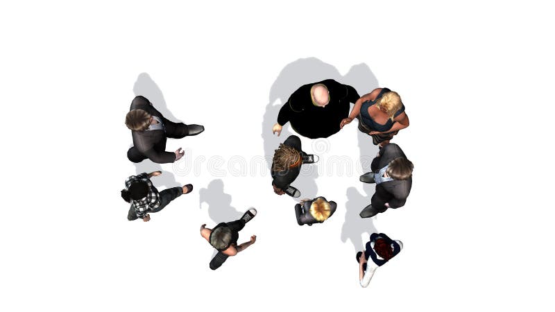 Crowd of People in Top-view on White Background Stock Illustration ...