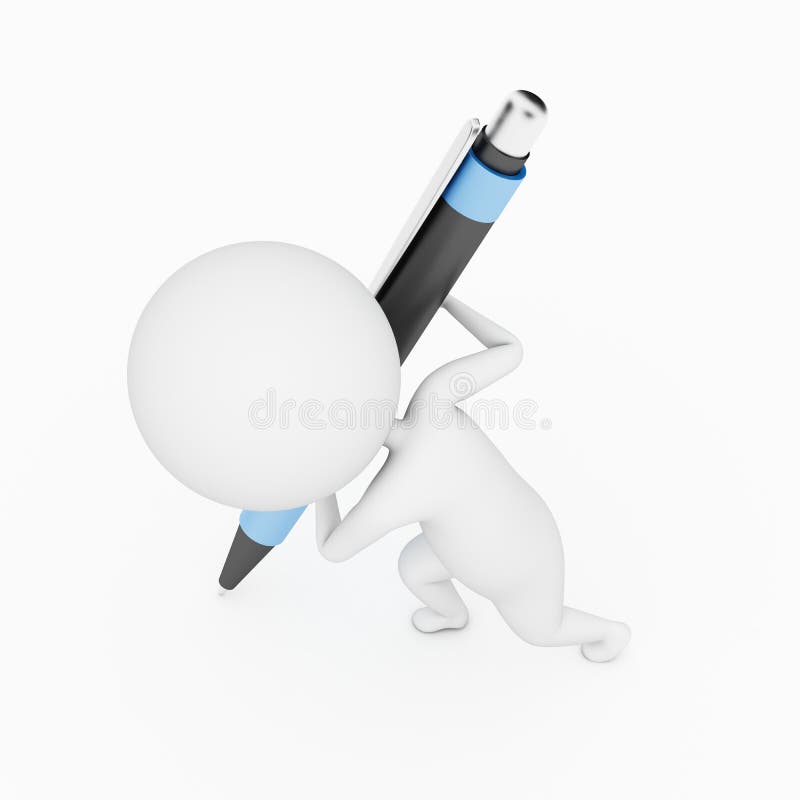 Little guy writing stock illustration. Illustration of small - 19132767