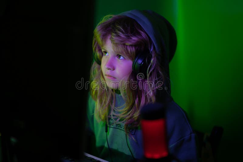 Little Hacker, Young Programmer. Night Surf in the Internet. Little ...