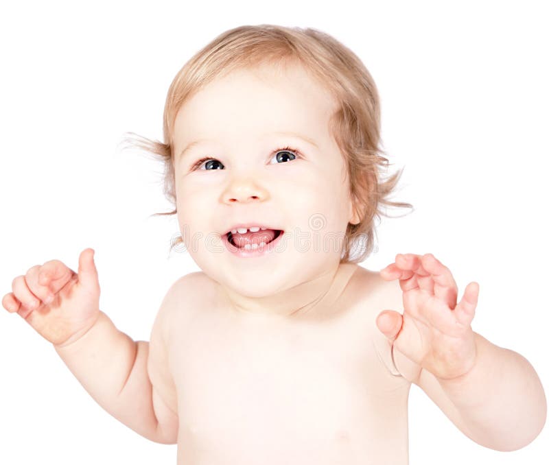 Little happy baby stock image. Image of beautiful, eyes - 22065411