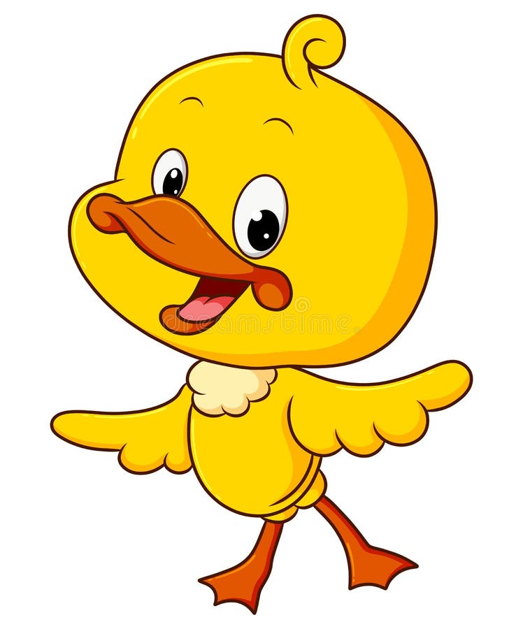 The Little Happy Duck is Learning To Walk and so Happy Stock Vector ...