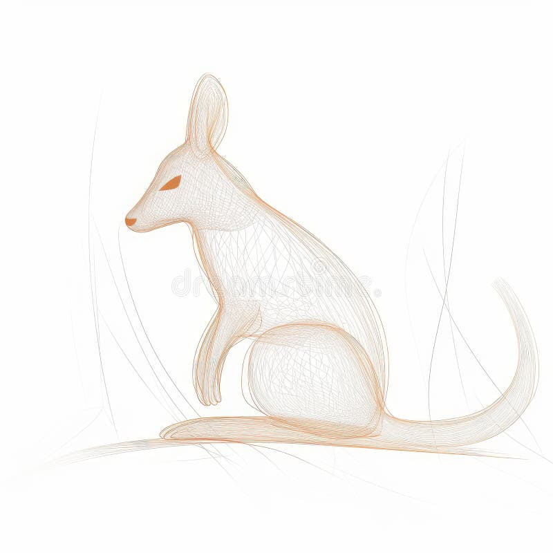 Little Hare Wallaby in Minimalist Style Stock Illustration ...