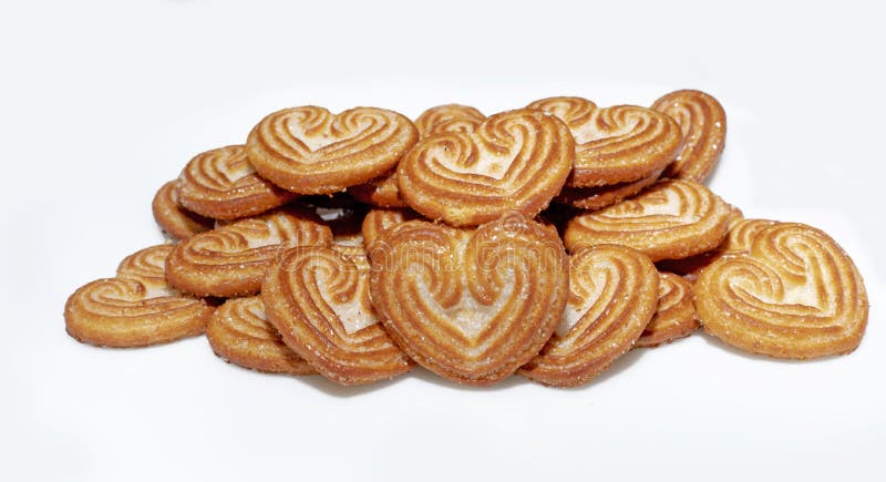 Little Heart Shaped Sugar Sprinkled Biscuits Stock Image - Image of ...