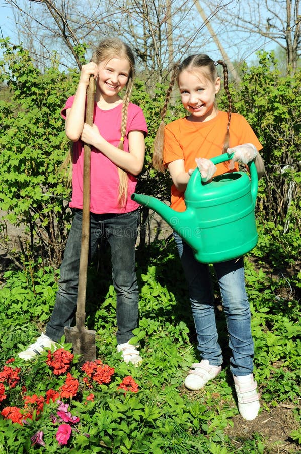 Little helpers stock photo. Image of kids, lawn, gardening - 27826716