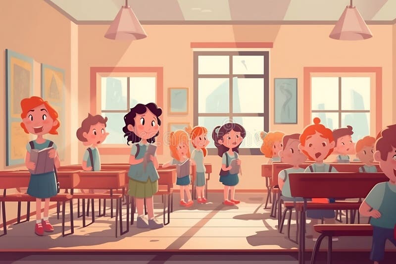 Little Hobbits in School: an AI-Generated Image Stock Illustration ...