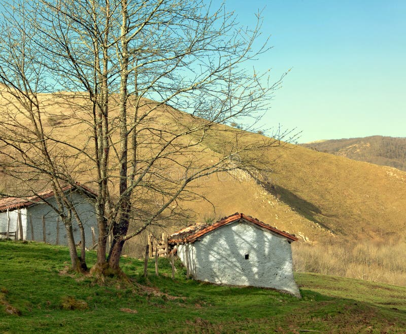 Little House in the Mountains Stock Image - Image of grass, scene: 18415939