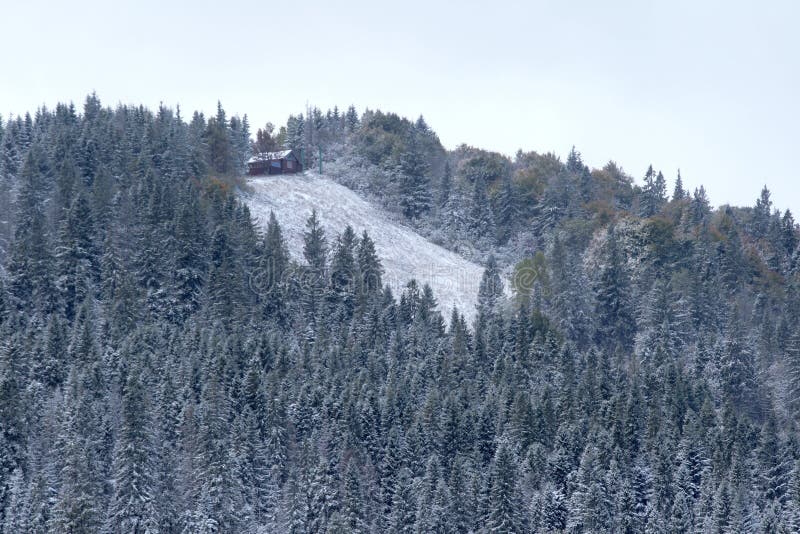 Little House on the Upper Side of Mountain Stock Photo - Image of cozy ...