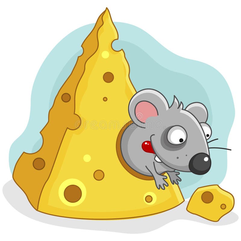Little Hungry Mouse stock vector. Illustration of cheese - 55865232