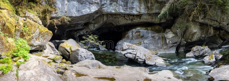 Little Huson Caves Opening Panorama Stock Photo - Image of tourism ...