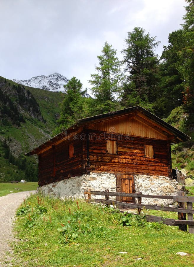 Little Hut stock image. Image of trees, alps, fence, little - 95965975