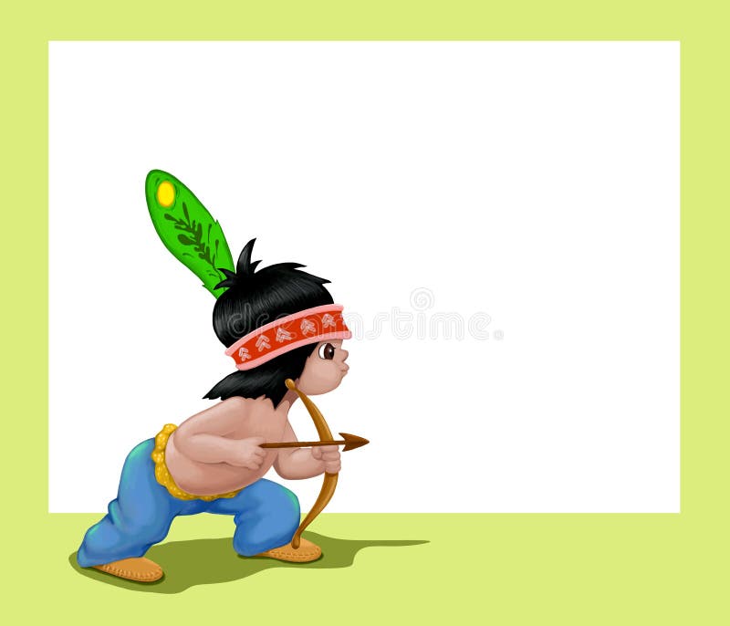 Little Indian stock illustration. Illustration of hunt - 21881934